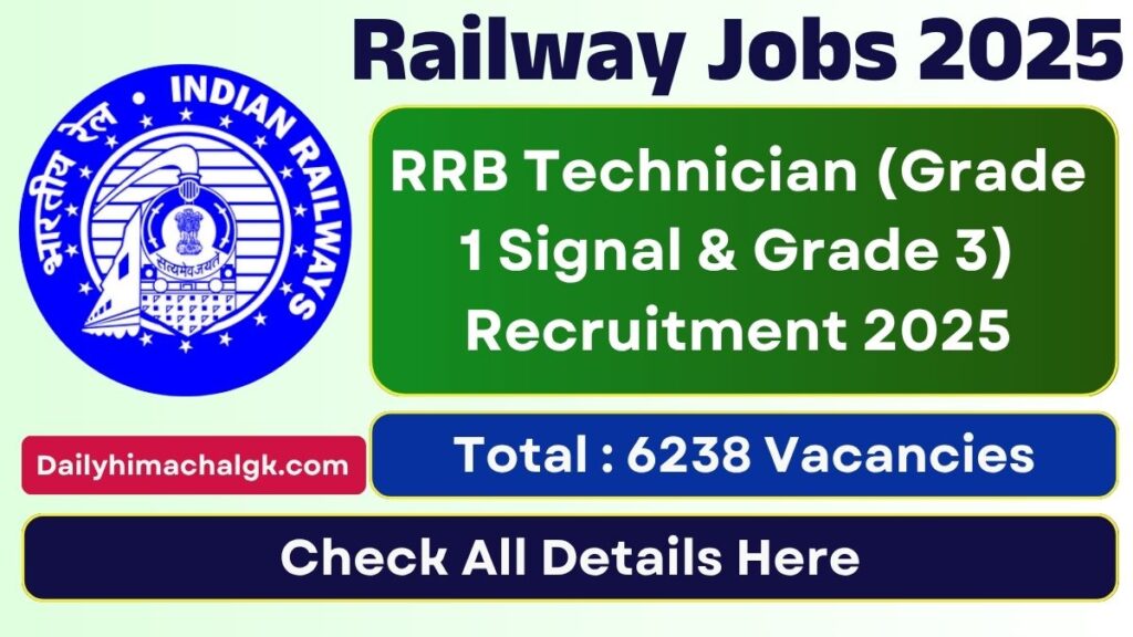RRB Technician Recruitment 2025 Notification Out for 6238 Posts, Apply ...