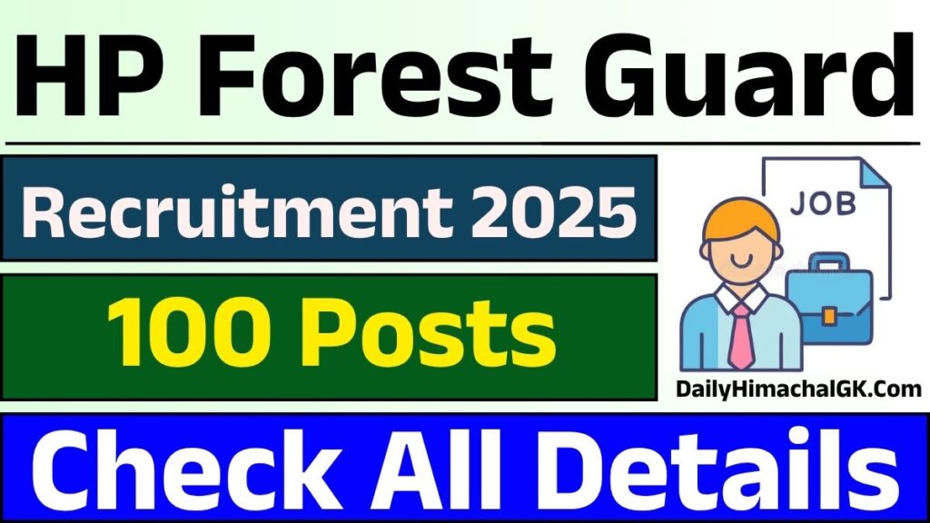 HP Forest Guard Recruitment 2025 Apply Online for 100 Van Rakshak Posts